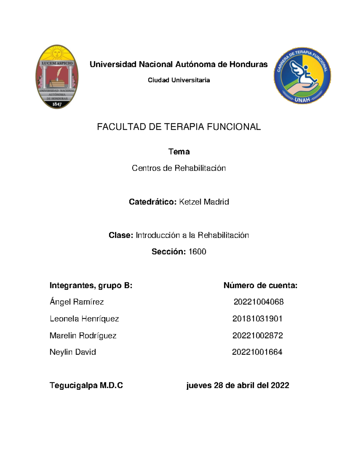 Centro clinico de Hidroterapia Grupo Bfyu - Universidad Nacional ...