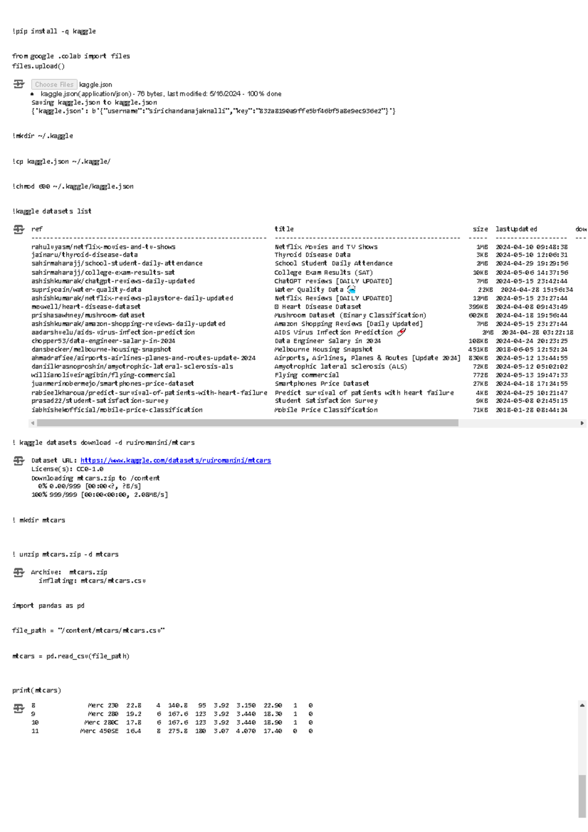 Notebookprgm 1.ipynb - Colabsiri-1 - !pip install -q kaggle Choose Files kaggle - Studocu