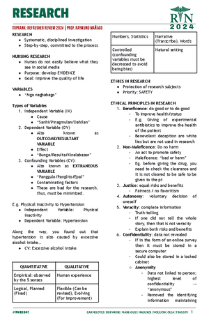 Psych Abnormal Refresher - PSYCHIATRIC NURSING (ABNORMAL) TOPRANK: REFRESHER REVIEW 2024 |PROF ...