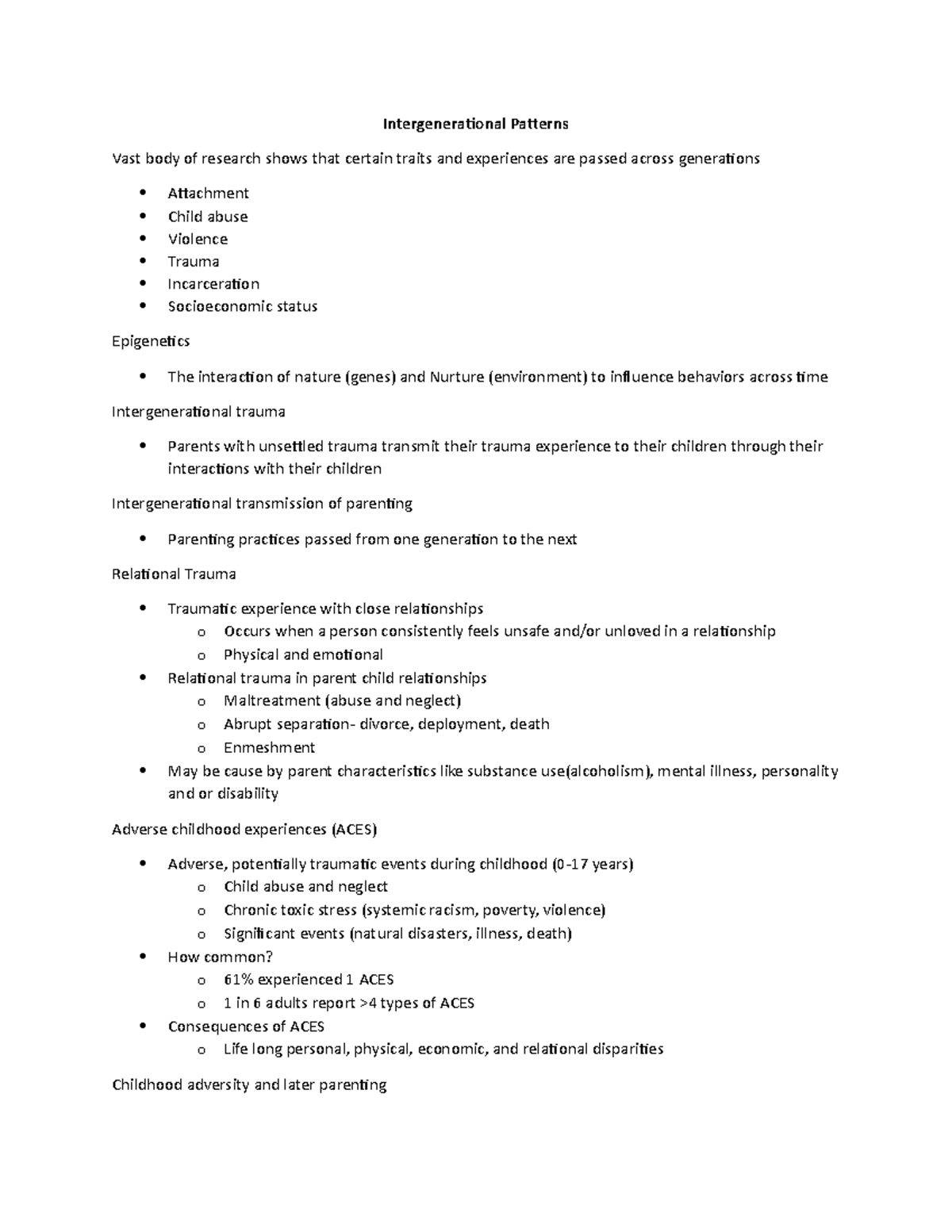 Intergenerational Patterns - 2015 Early childhood- poverty across ...
