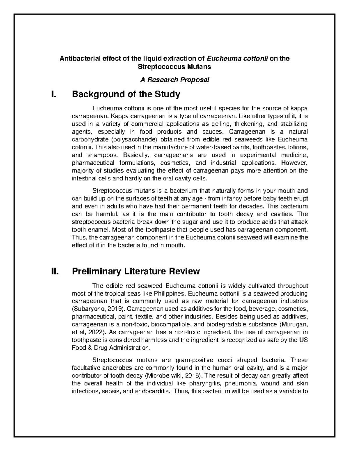 Concept Paper FOR Academic Research - Antibacterial effect of the ...