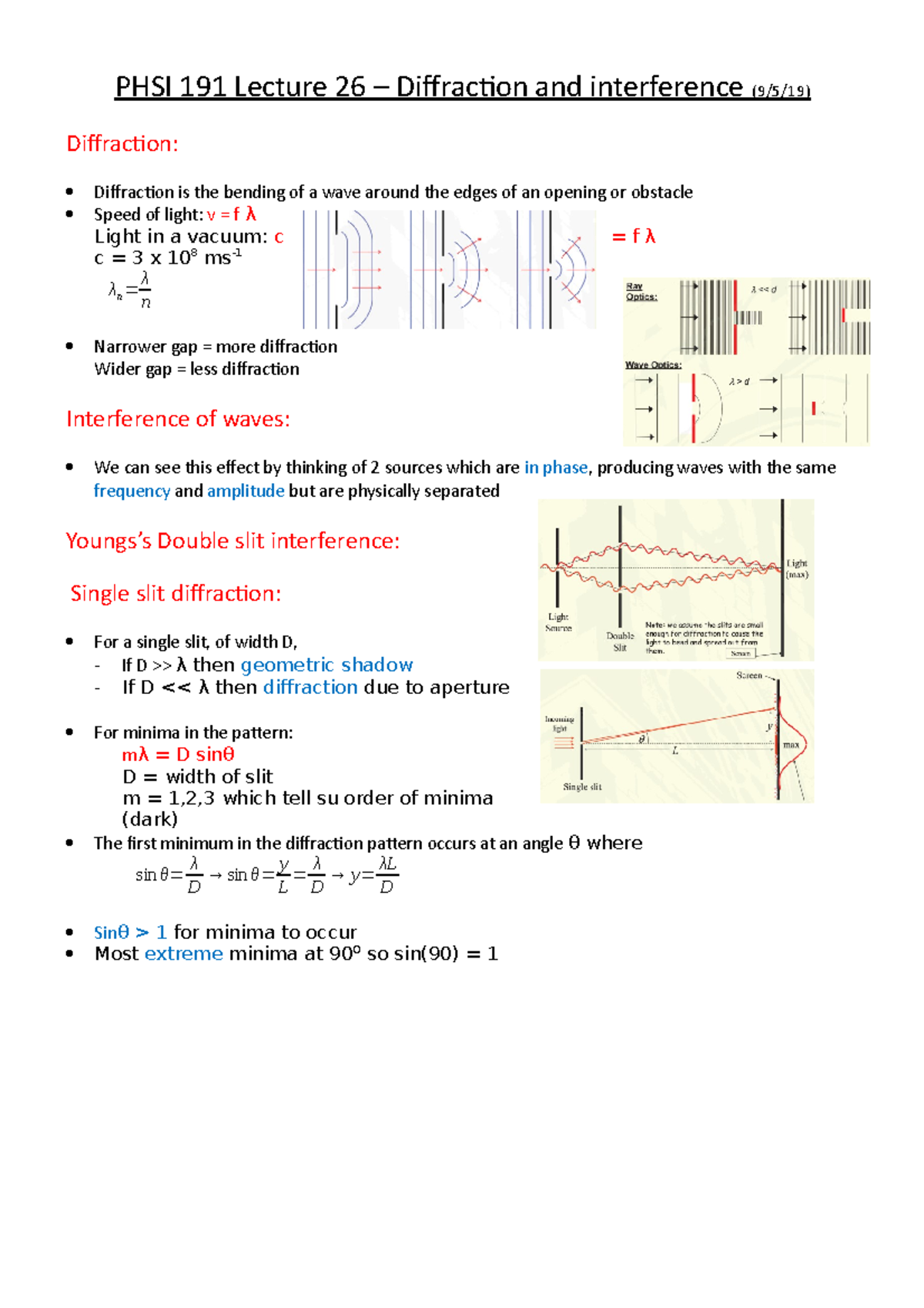 PHSI 191 Lecture 26 - PHSI191 - Physics - University of Otago - StuDocu
