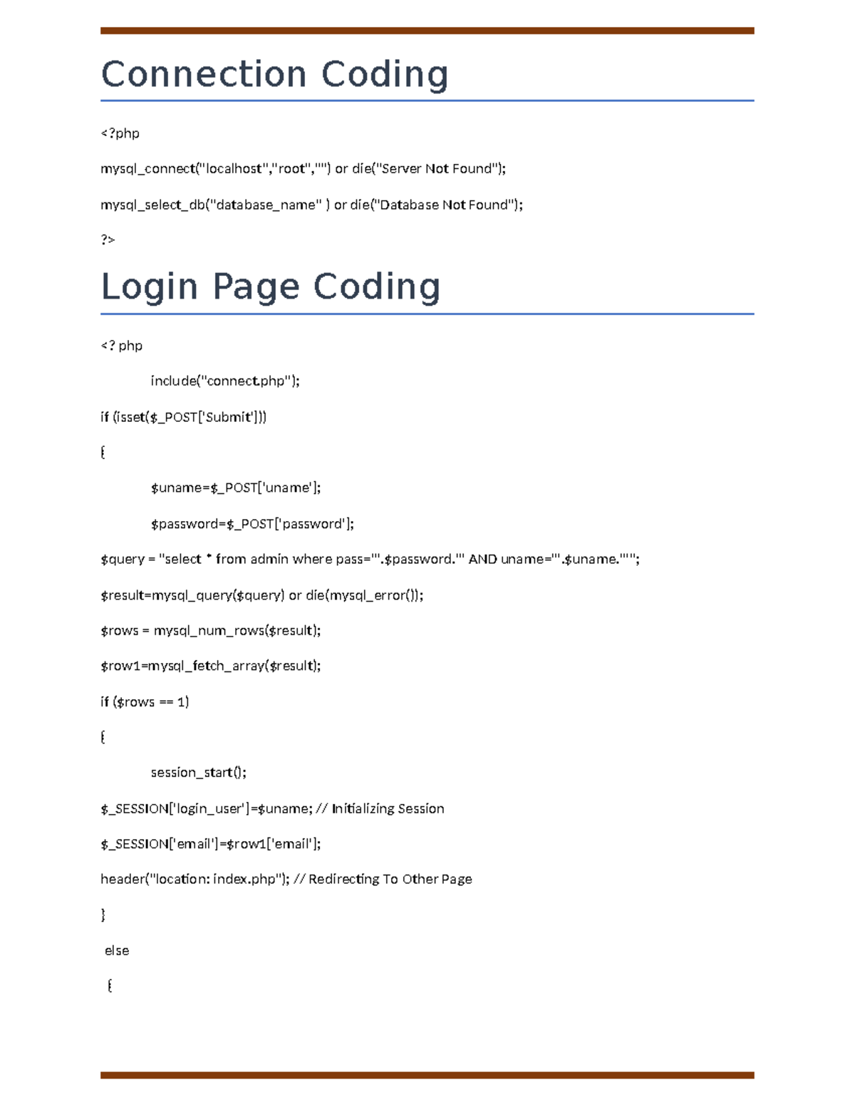 All Php Coding This Is For Php Practical Connection Coding 6625
