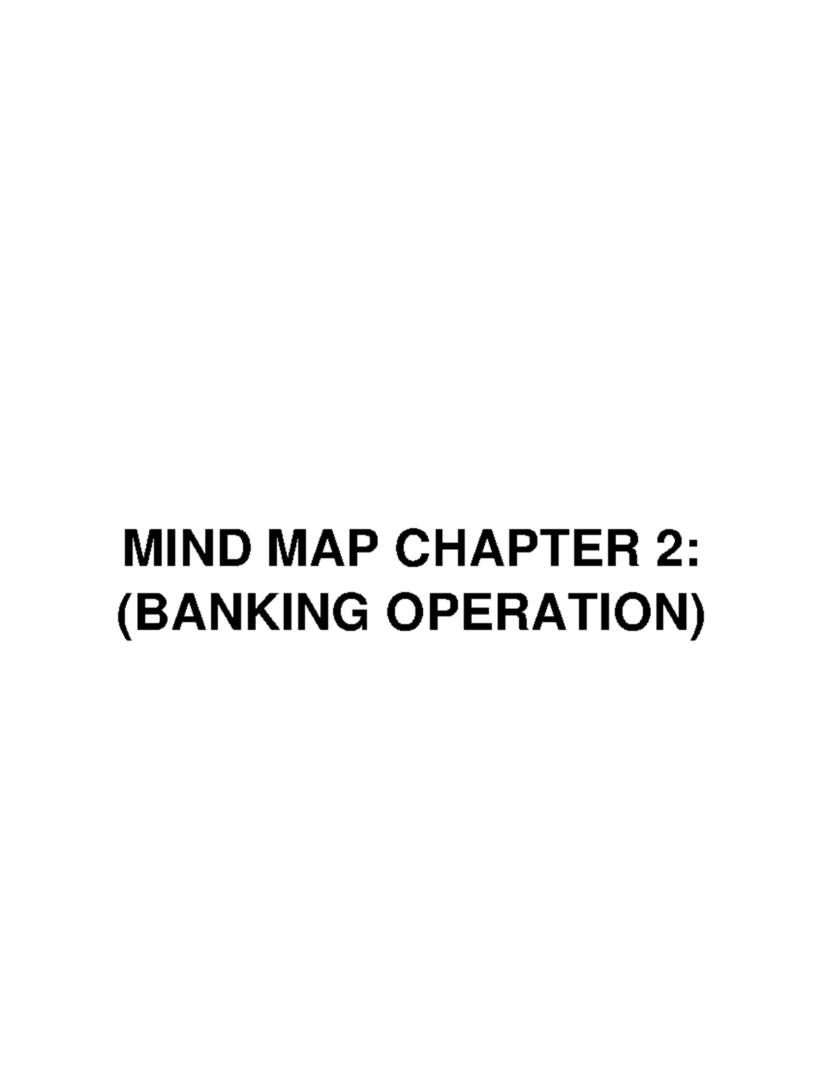 Mindmap Chapter 2 - MIND MAP CHAPTER 2: (BANKING OPERATION ...