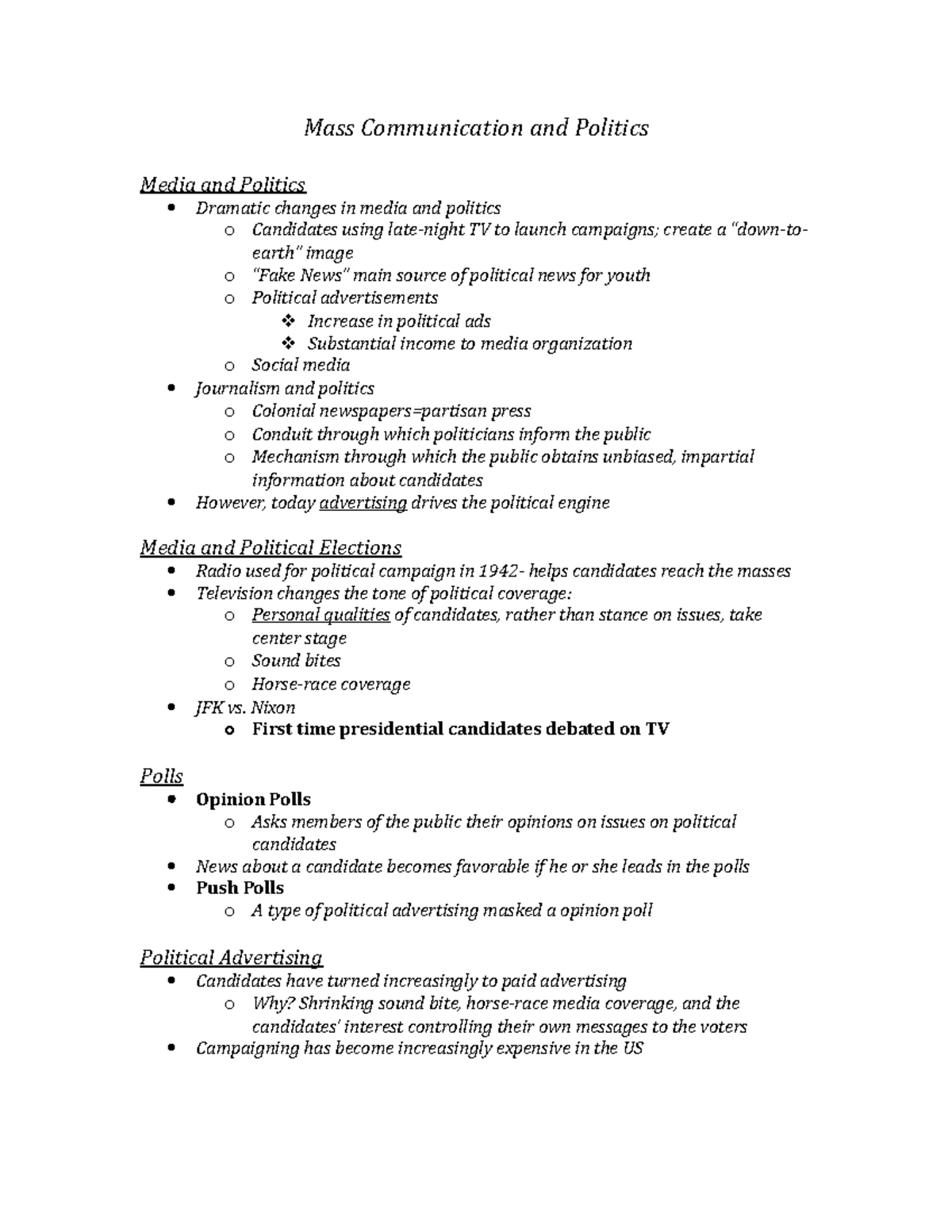 Mass Communication and Politics - Nixon o First time presidential ...