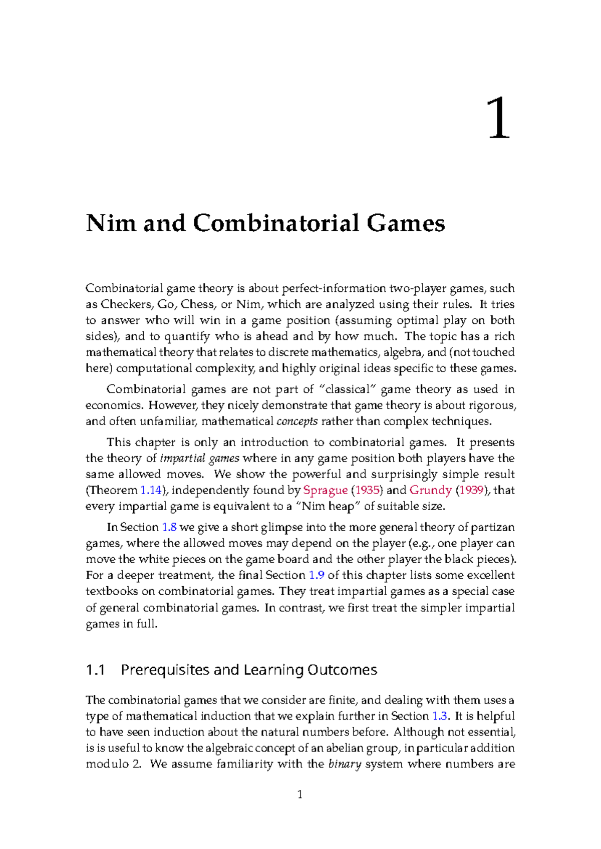 Chap1 Oct14 Nim And Combinatorial Games 1 Nim And Combinatorial