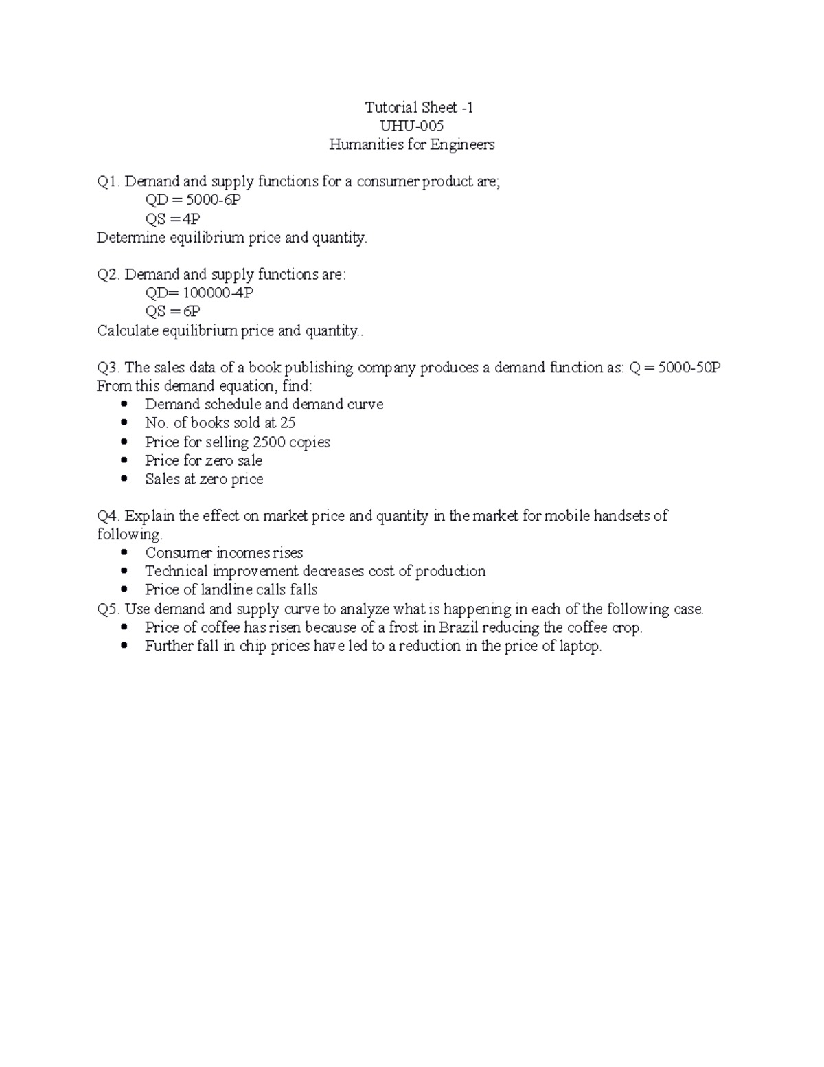 Tutorial Sheet 1 - lab assignment - Tutorial Sheet - UHU- Humanities ...
