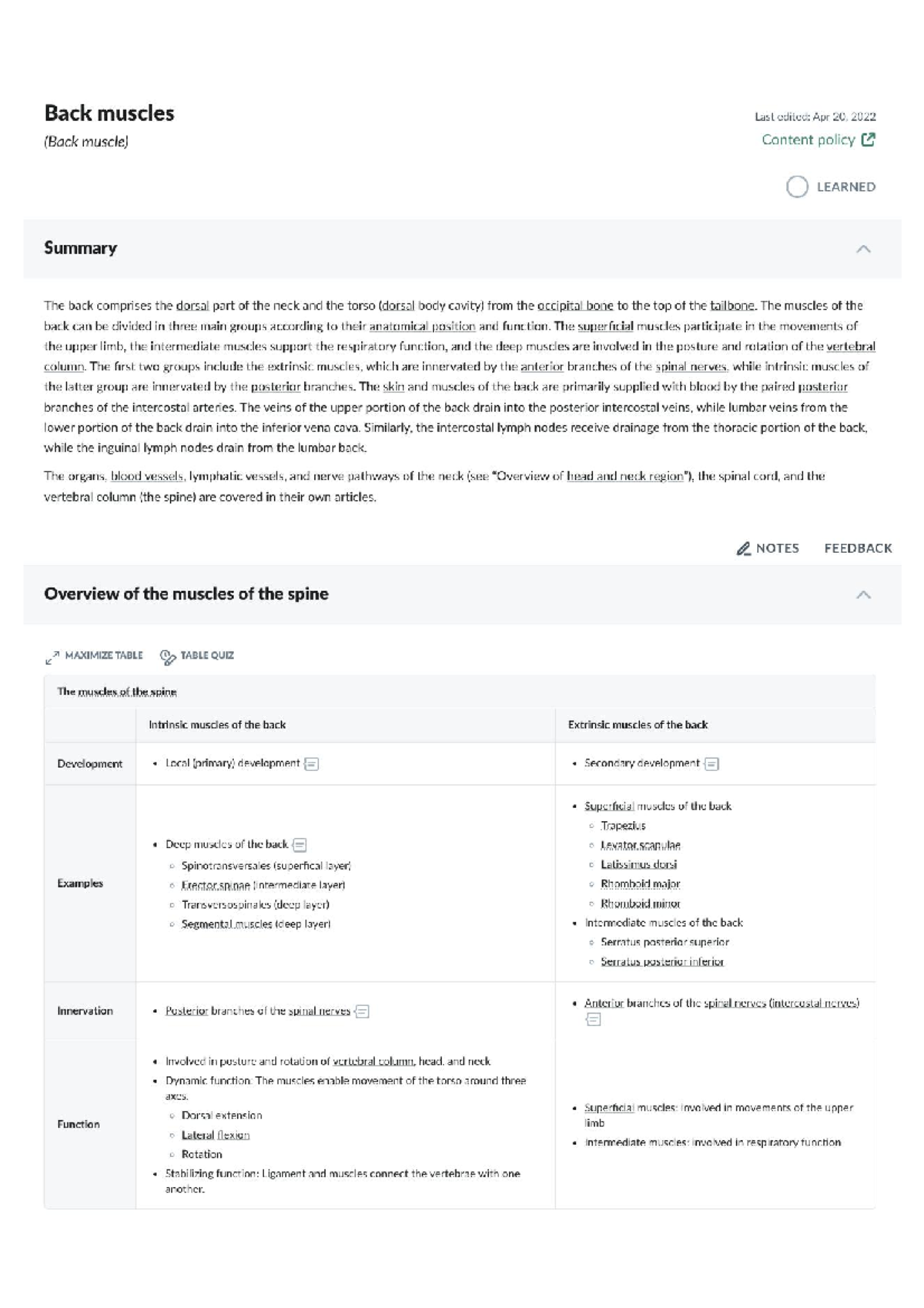 Back Muscles - Lecture - Back muscles Last edited: Apr 20, 2022 (Back ...