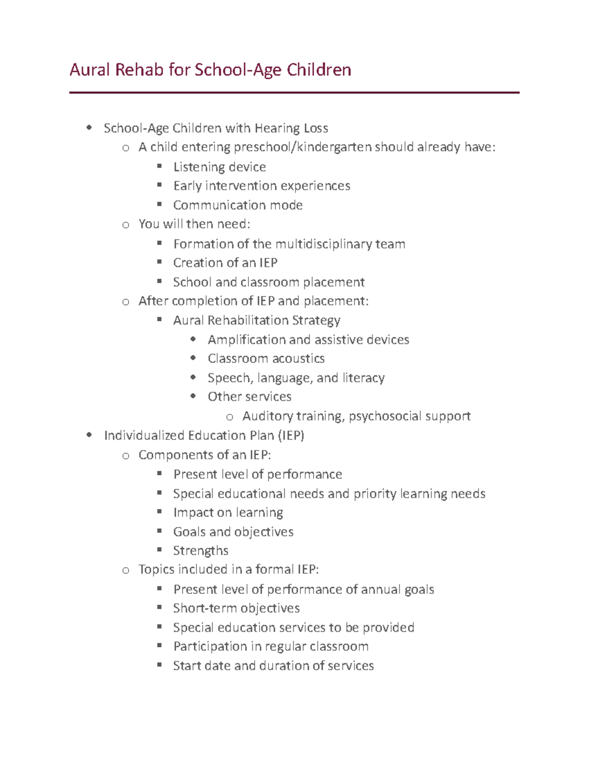 Aural Rehab for School-Aged Children - can merge with other signals and ...