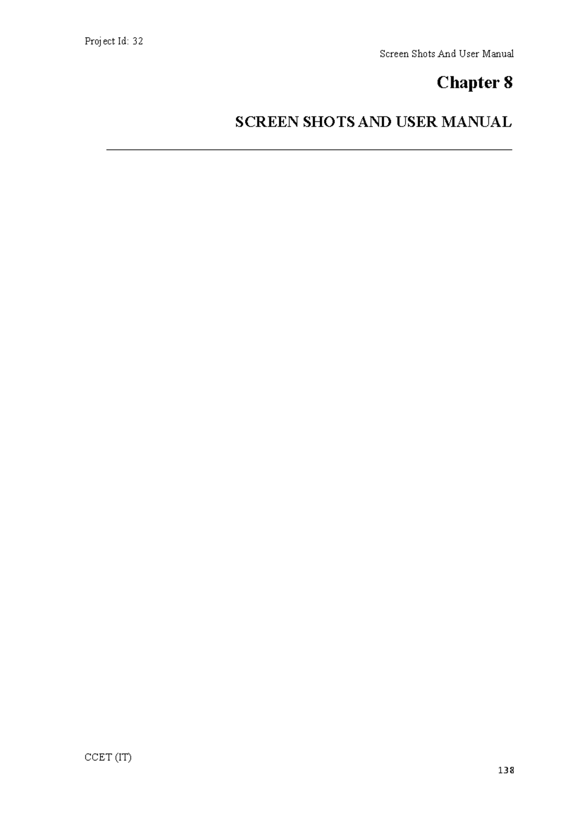 Chapter 8 - Screen Shots And User Manual Chapter 8 SCREEN SHOTS AND ...