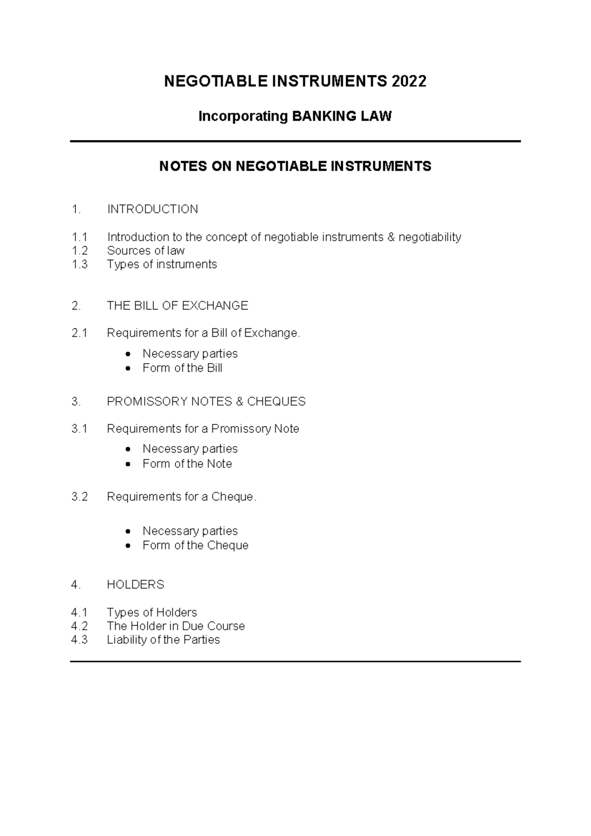 UKZN - Schembri - Negotiable Notes - NEGOTIABLE INSTRUMENTS 2022 ...