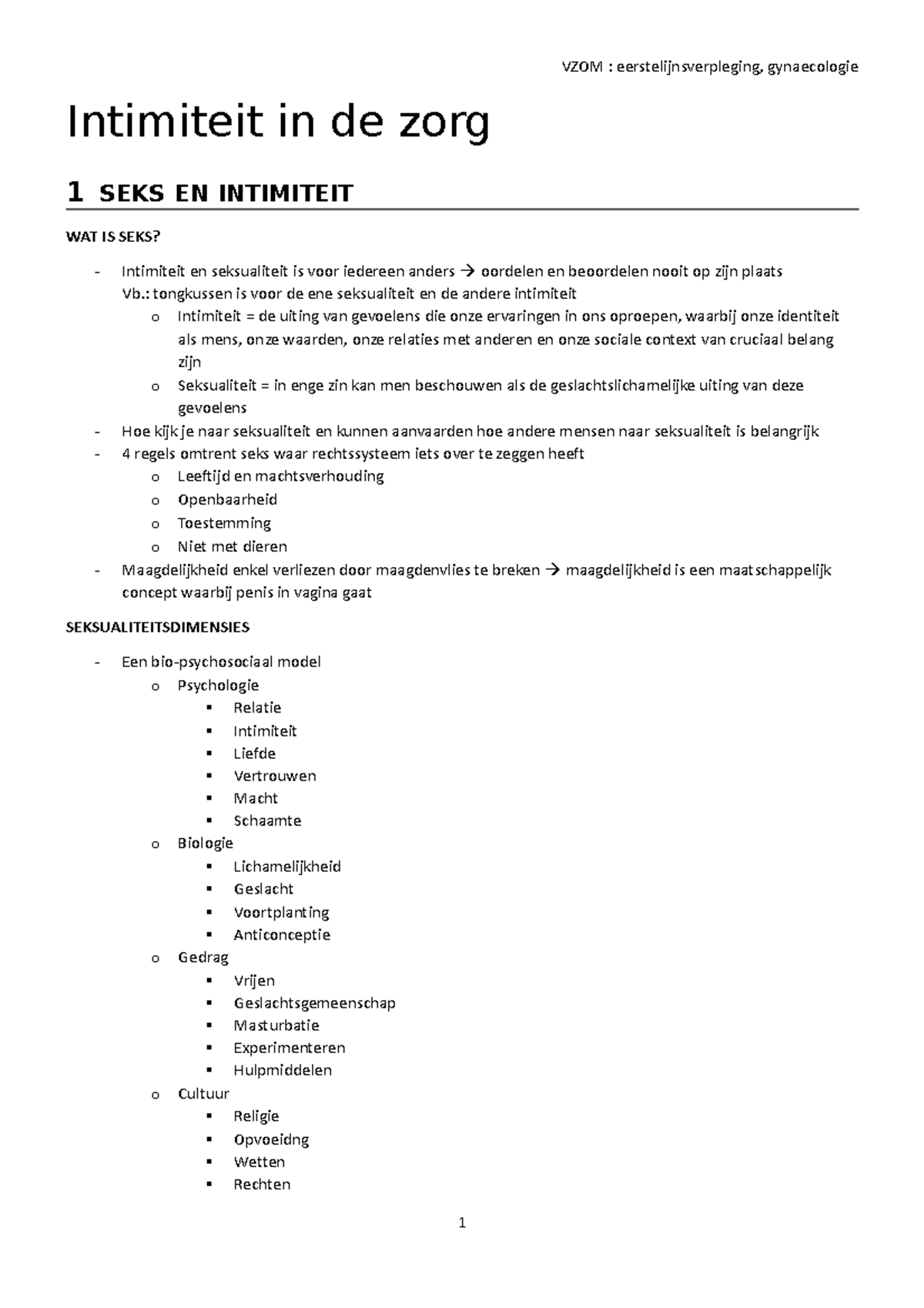 Initimiteit in de zorg - intimiteit in de zorg, vak ...