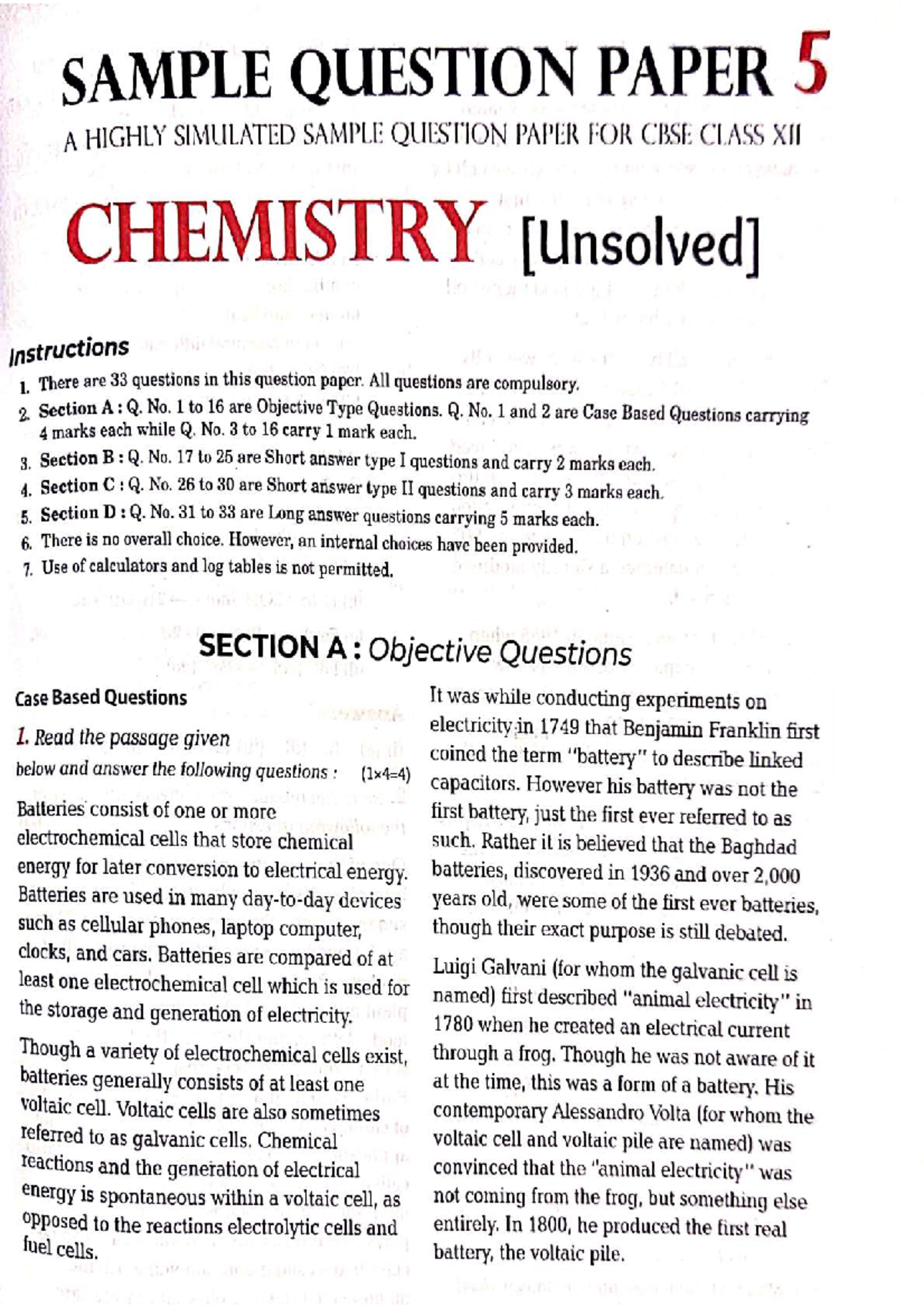 Paper - 5 - chemistry, the science that deals with the properties ...