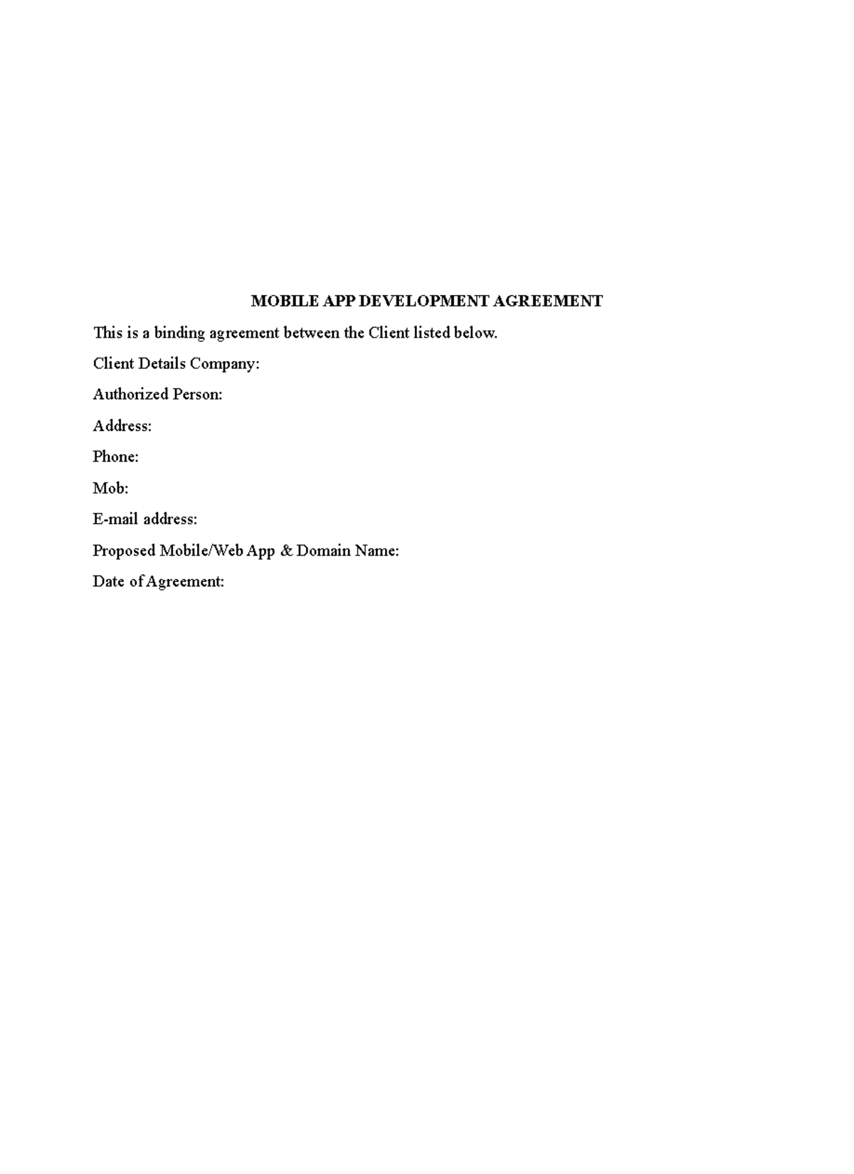 Horoscope App Contract 1 - MOBILE APP DEVELOPMENT AGREEMENT This is a ...