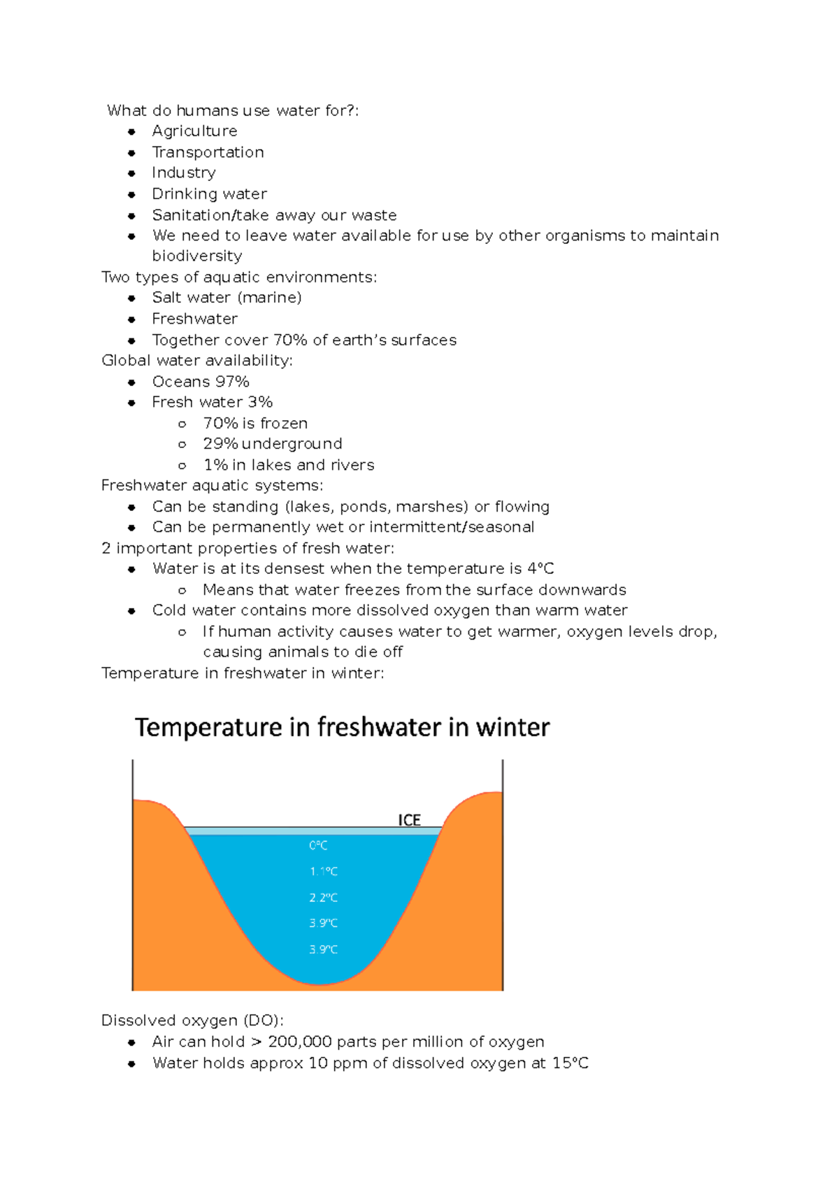 Week 4 Acquatic and Marine Systems - What do humans use water for ...