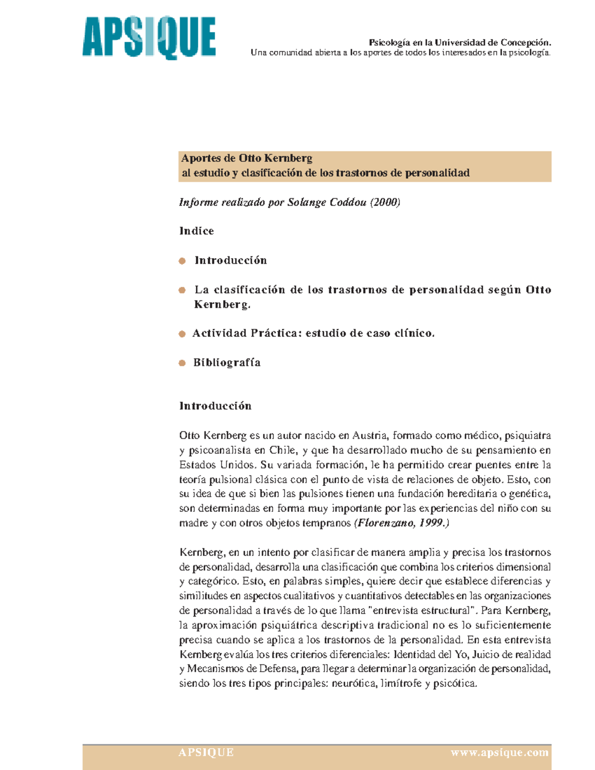 Kernberg y la personalidad - Aportes de Otto Kernberg al estudio y ...