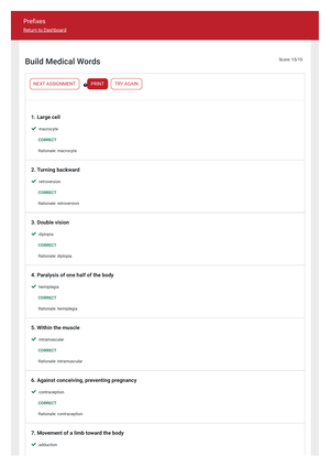 MLL 1 - Practice question and answers from medical language lab - Score ...