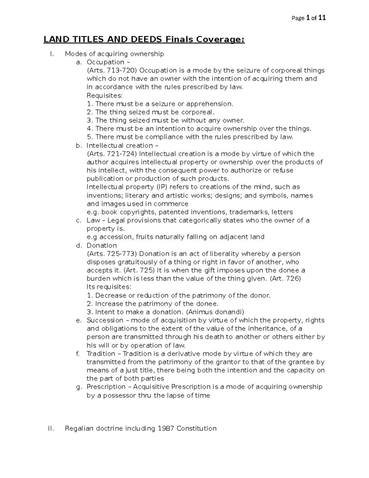 LAND- Titles-AND- Deeds Finals reviewer - LAND TITLES AND DEEDS Finals ...