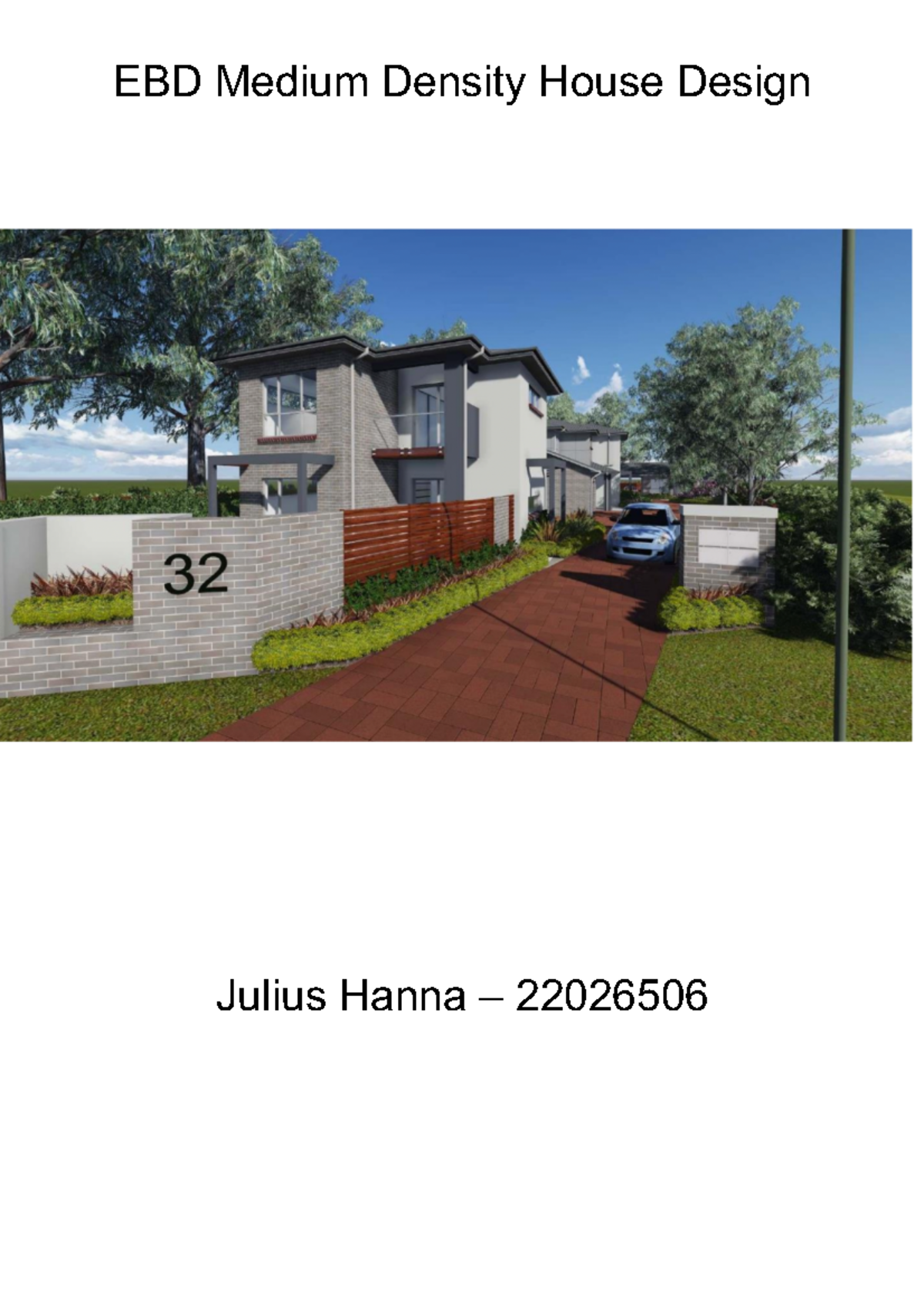 EBD Medium Density House Design - Julius Hanna - 22026506 - EBD Medium ...
