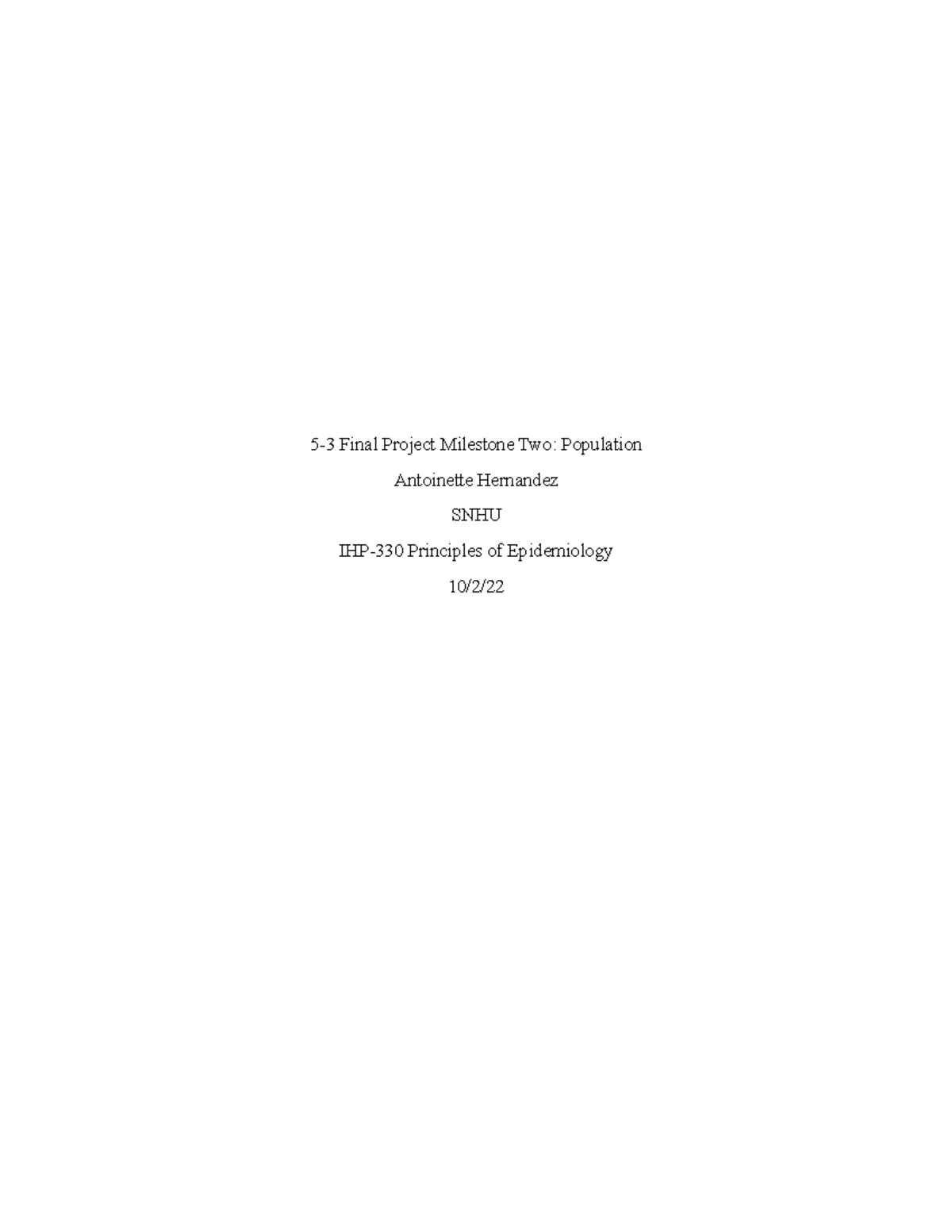 5 3 Final Project Milestone Two Population 5 3 Final Project Milestone Two Population