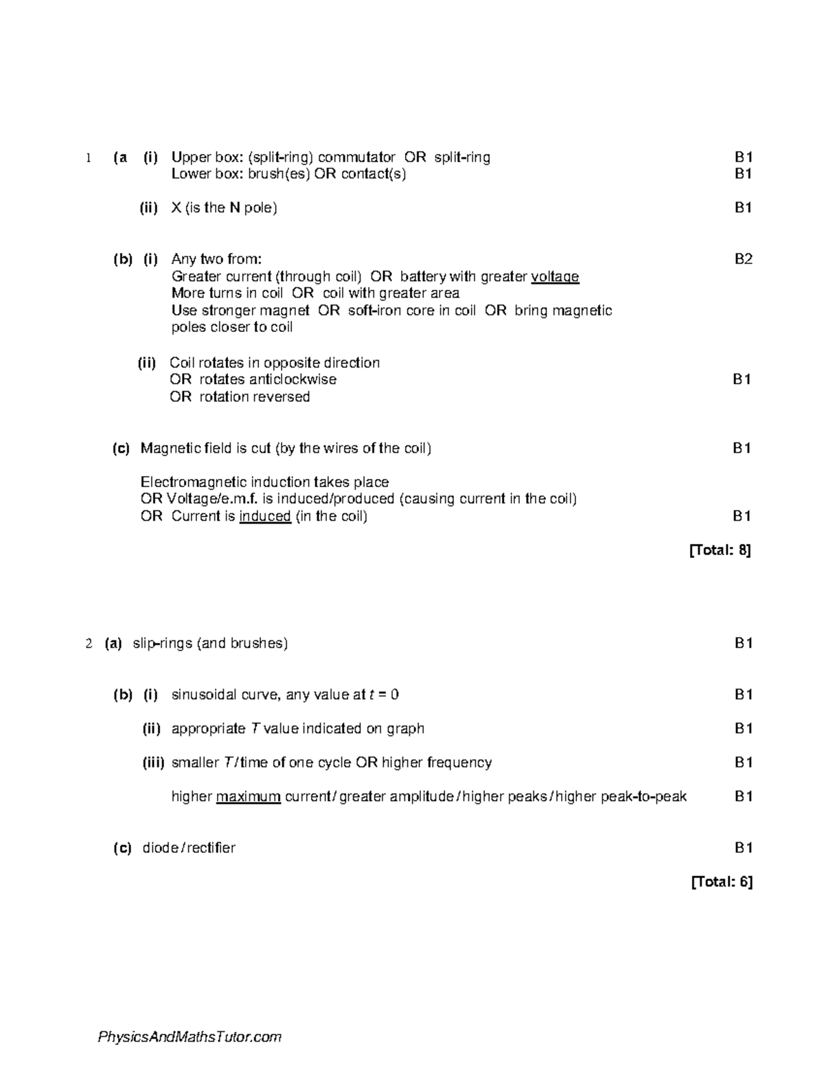 Electromagnetic Effects 2 MS - 1 (a (i) Upper box: (split-ring ...