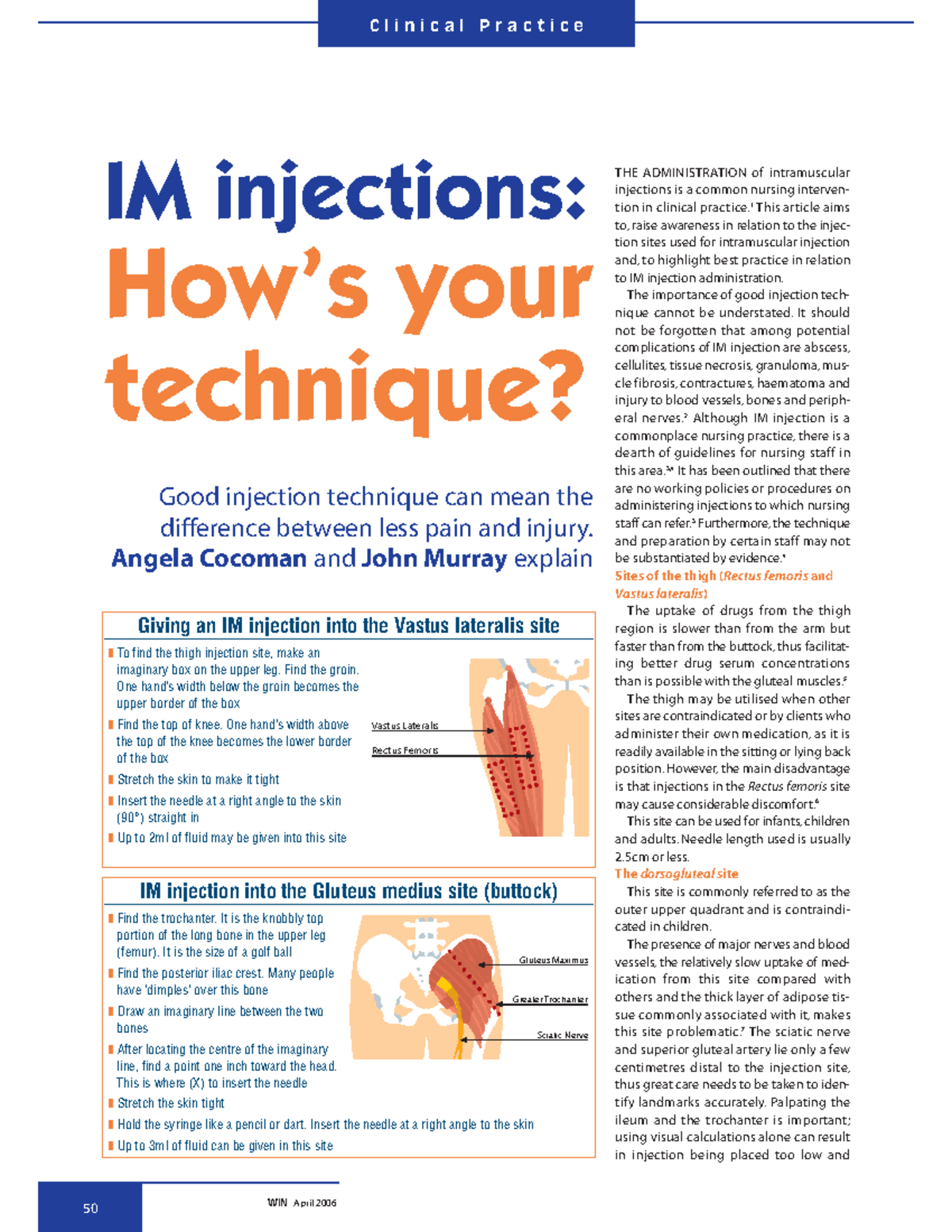 IM injection - ............ - THE ADMINISTRATION of intramuscular ...