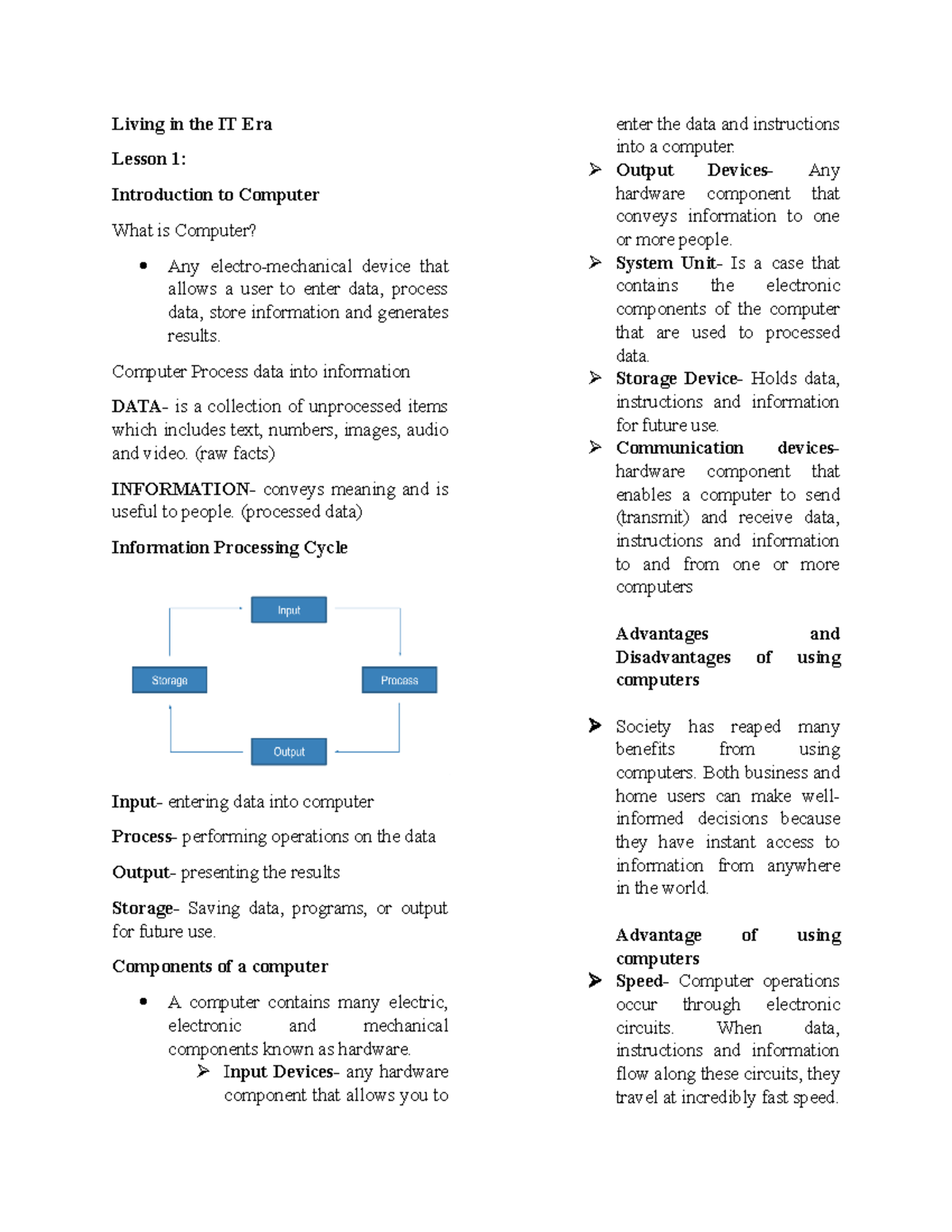 Living-in-the-IT-Era Handouts - Living in the IT Era Lesson 1 ...