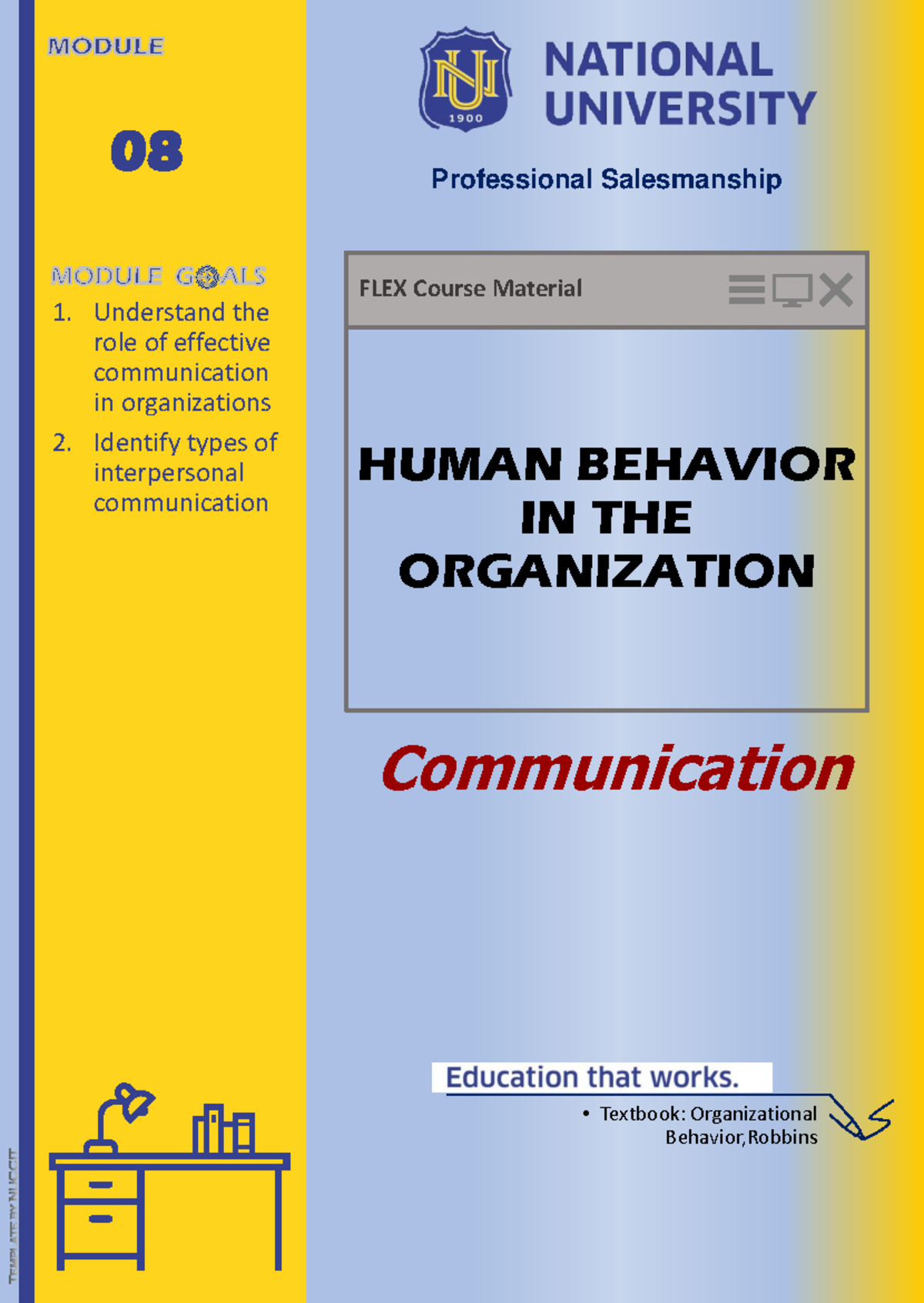 08 FLEX HBO - eee - FLEX Course Material HUMAN BEHAVIOR IN THE ...