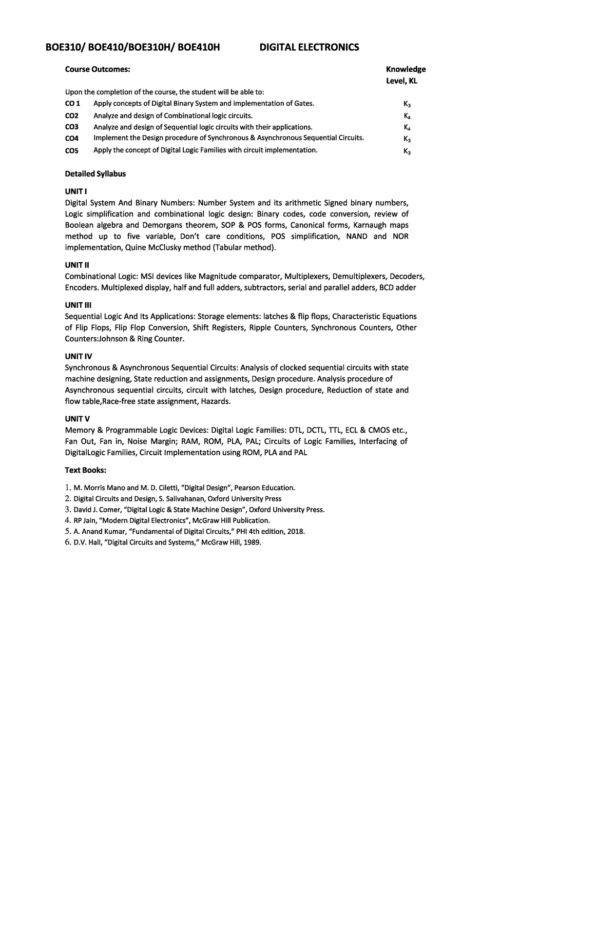 DE SYLL - Digital Electronics - Studocu