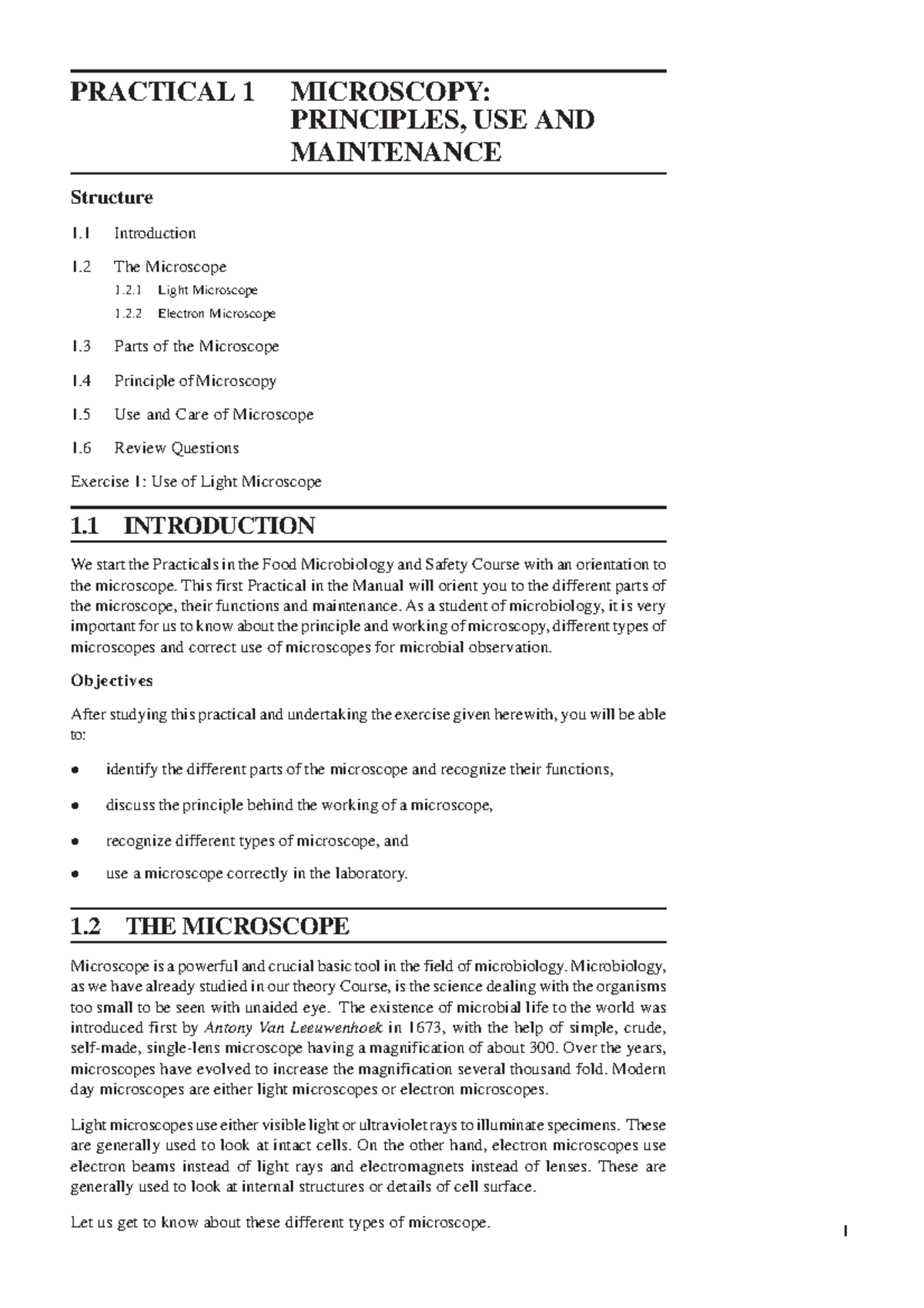 Paractical-1 - Lecture notes 1 - PRACTICAL 1 MICROSCOPY: PRINCIPLES ...