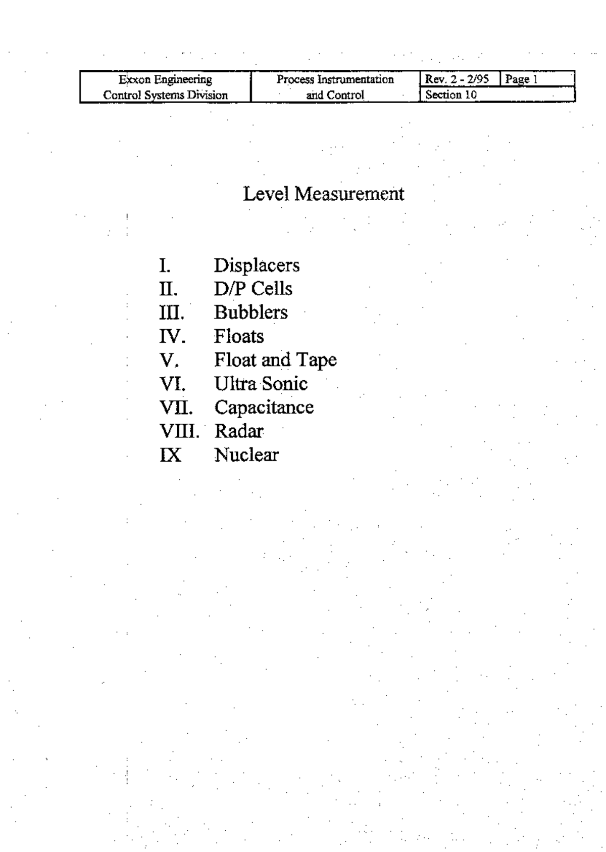 Level Measurement - Measurement and instrumentation - Studocu