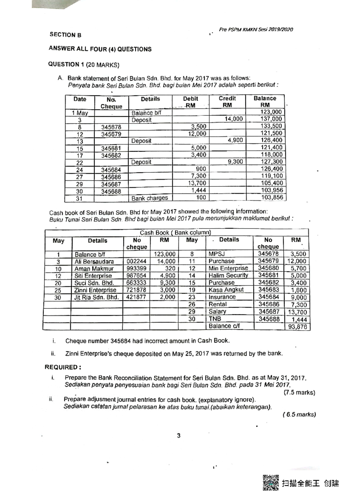 PRE PSPM ACC KMKN 2019 2020 - Accounting Mathematics - Studocu