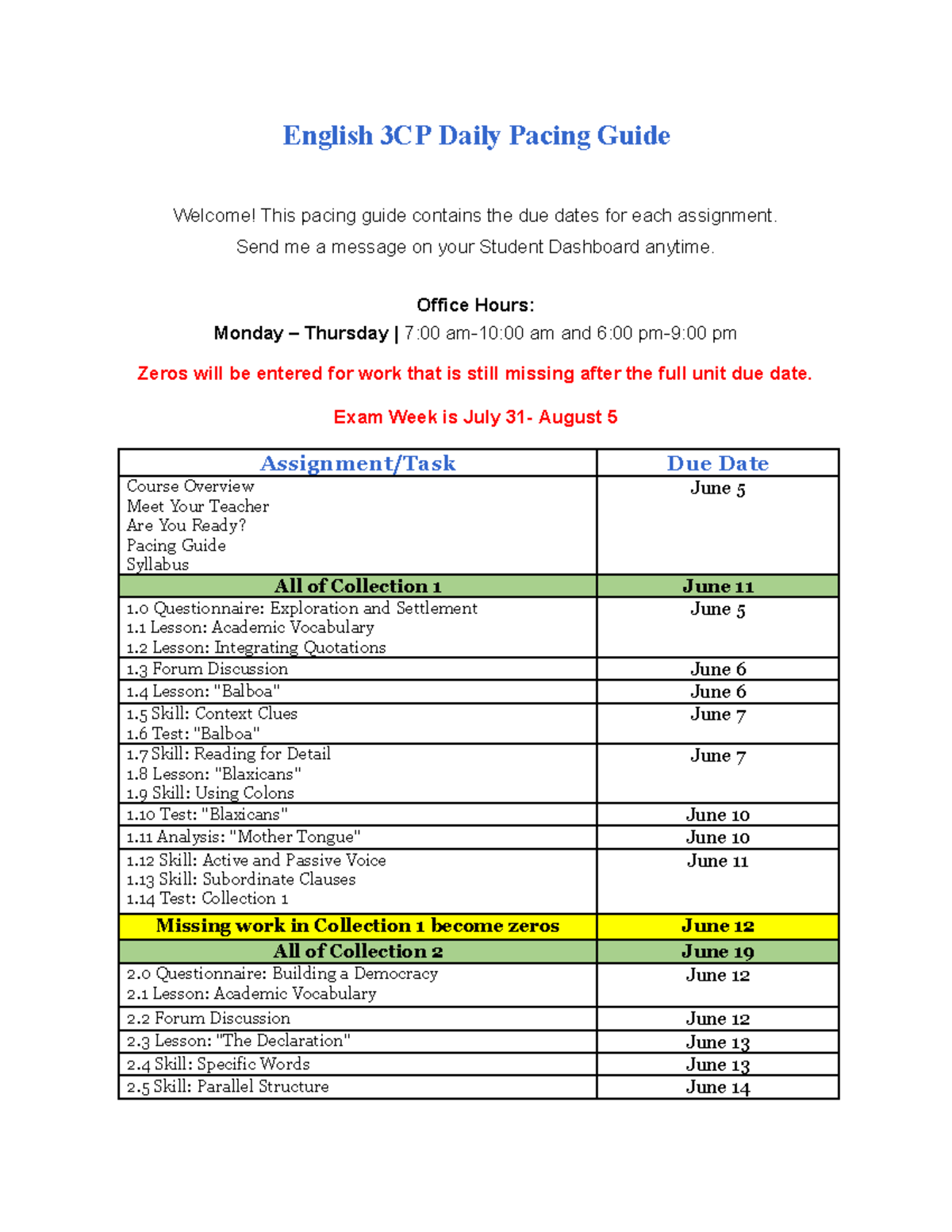 Pacing Guide 2 - Nmemmddmem - English 3CP Daily Pacing Guide Welcome ...