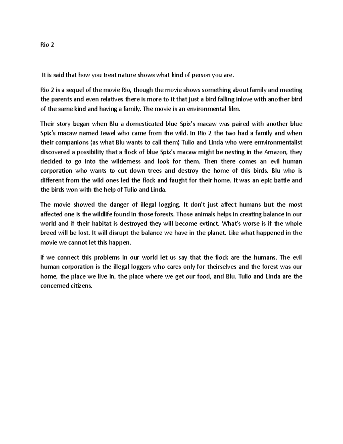 Rio 2 - This is a sample movie review. - Rio 2 It is said that how you ...