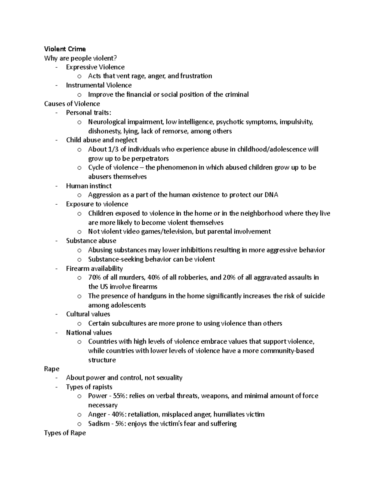 Violent Crime - Criminology - Violent Crime Why are people violent ...