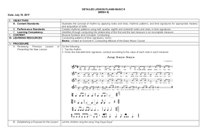 Detailed Lesson Plan in Music 3 - Objectives Given an activity, the ...