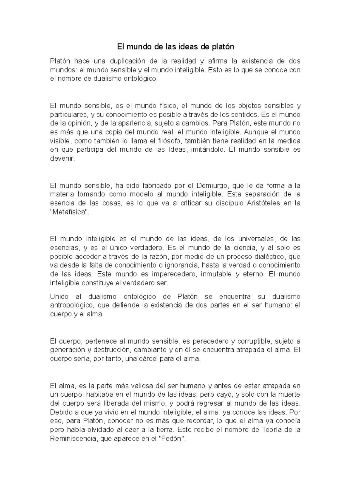 El mundo de las ideas de platón,aristoteles y socrates - El mundo de ...