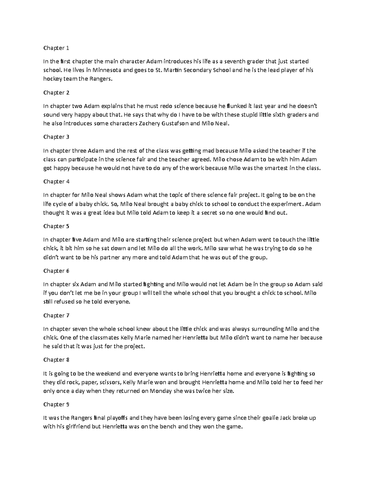 Chapter 1 - book - Chapter 1 In the first chapter the main character ...