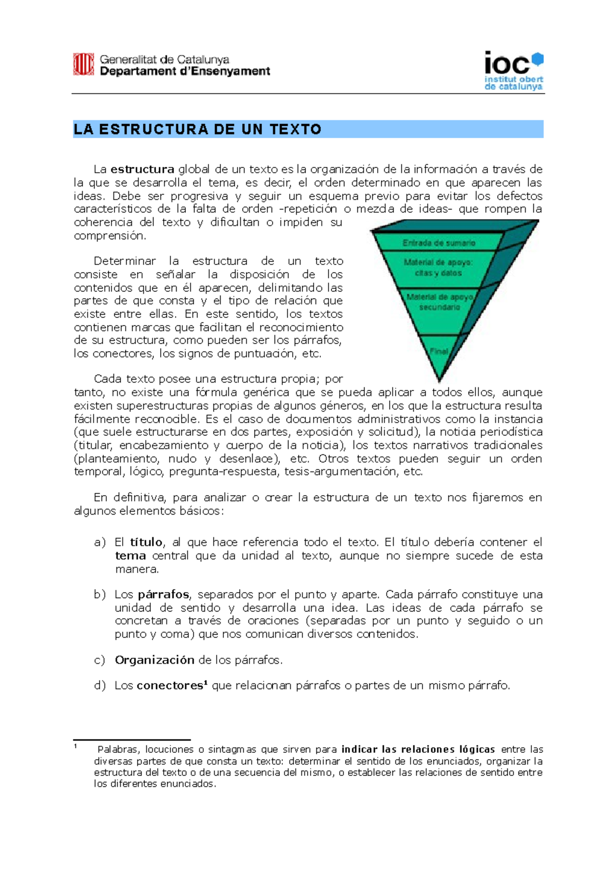 Estructura y textos - LA ESTRUCTURA DE UN TEXTO La estructura global de ...