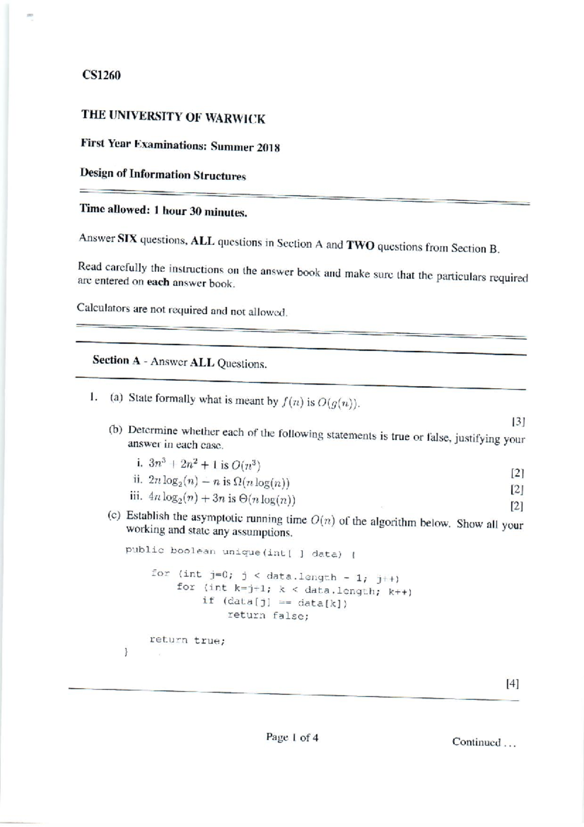 Cs126-Exam 2018 - CS126 - Studocu