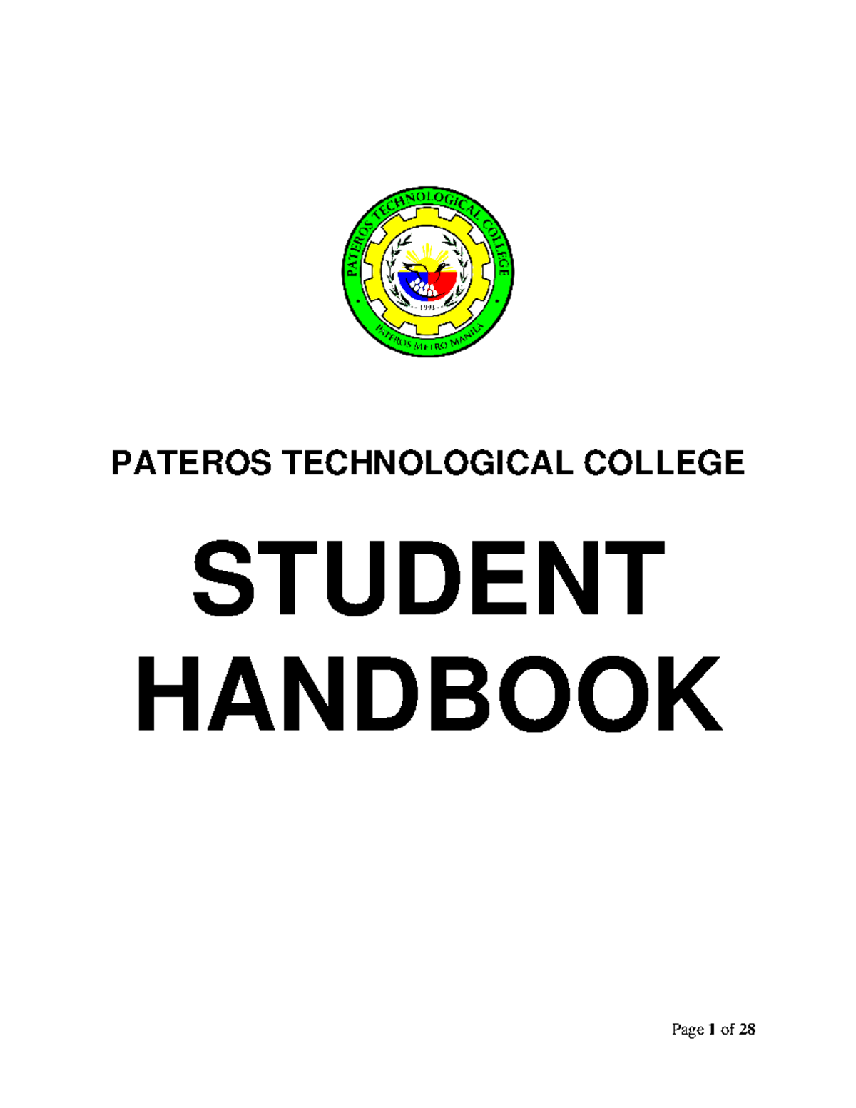 PTC- Student- Handbook - PATEROS TECHNOLOGICAL COLLEGE STUDENT HANDBOOK ...