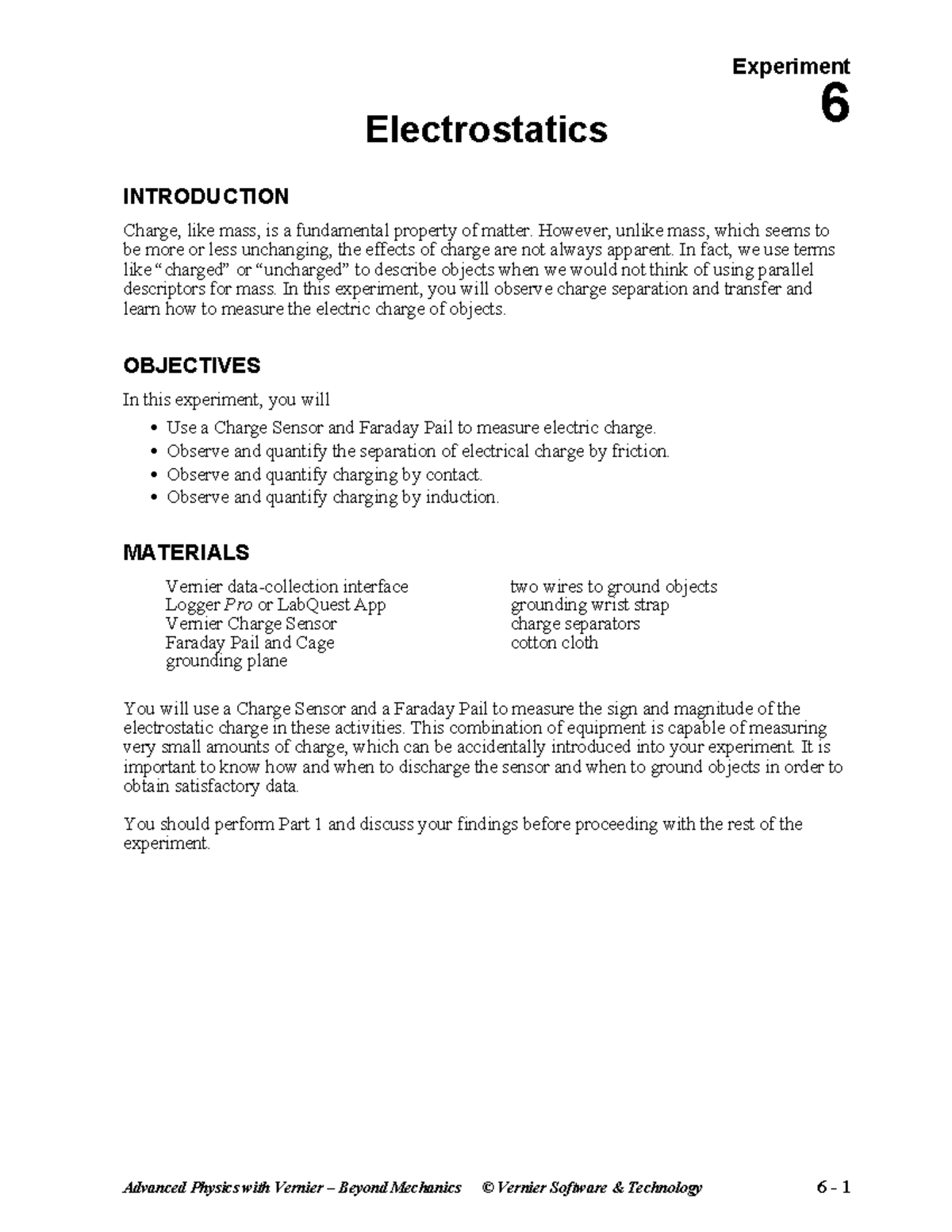 SCP232 Lab 2 Electrostatics(1)(1) - Advanced Physics with Vernier – Beyond Mechanics © Vernier ...