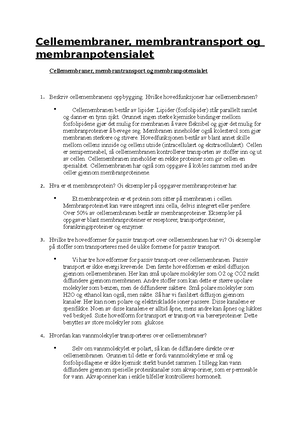 Anatomi of fysiologi spm - Celler og vev Tegn en menneskecelle og sett navn på minst 5 ...