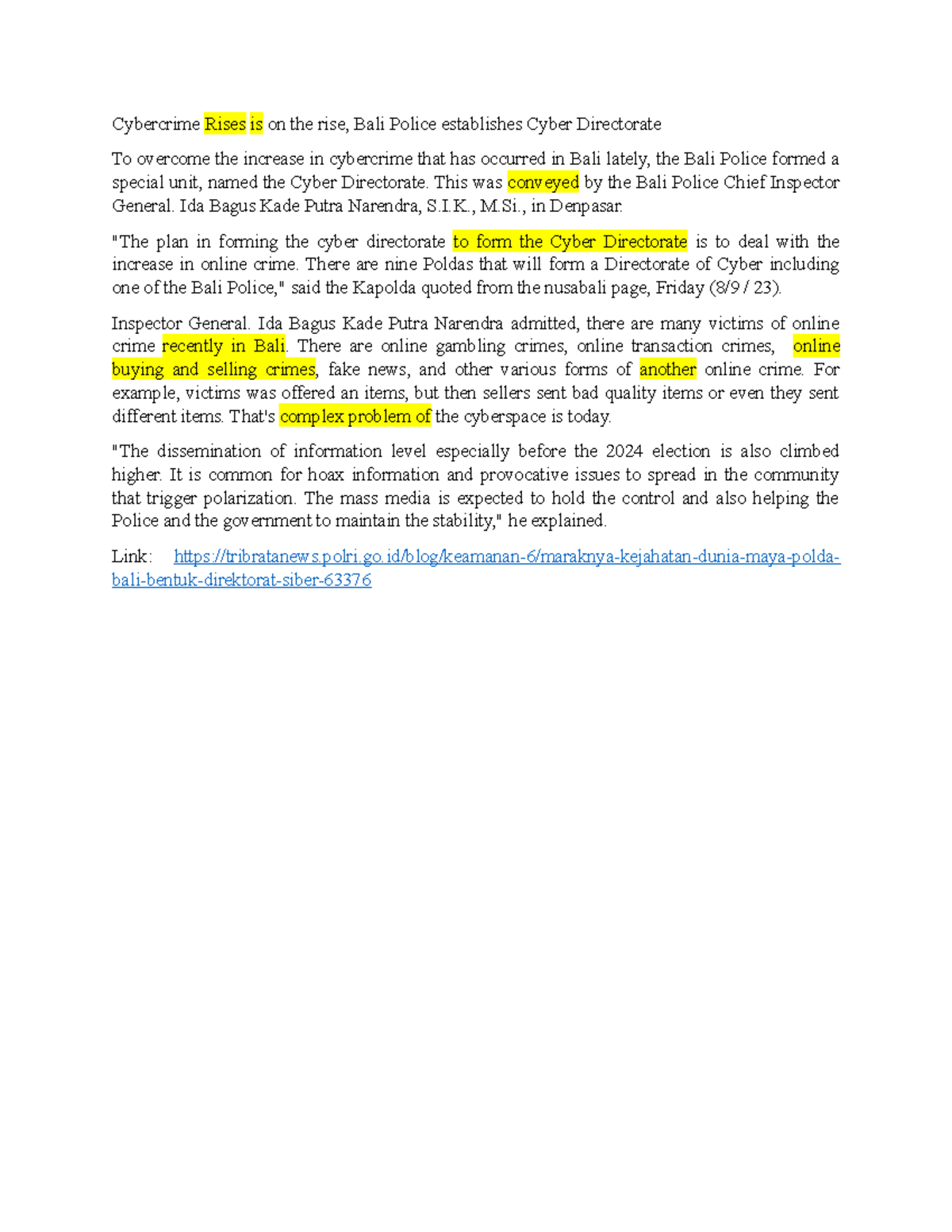 Cybercrime on the rise - News writing sentence example - Cybercrime ...