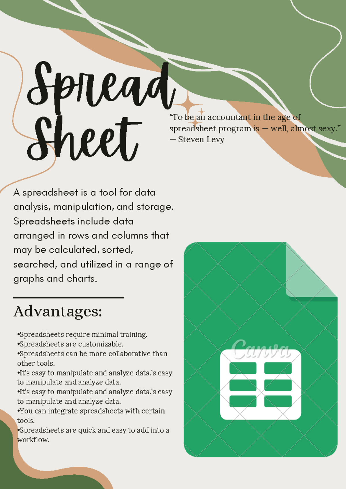 Green and Brown Aesthetic Open House Flyer - Spread Sheet A spreadsheet ...