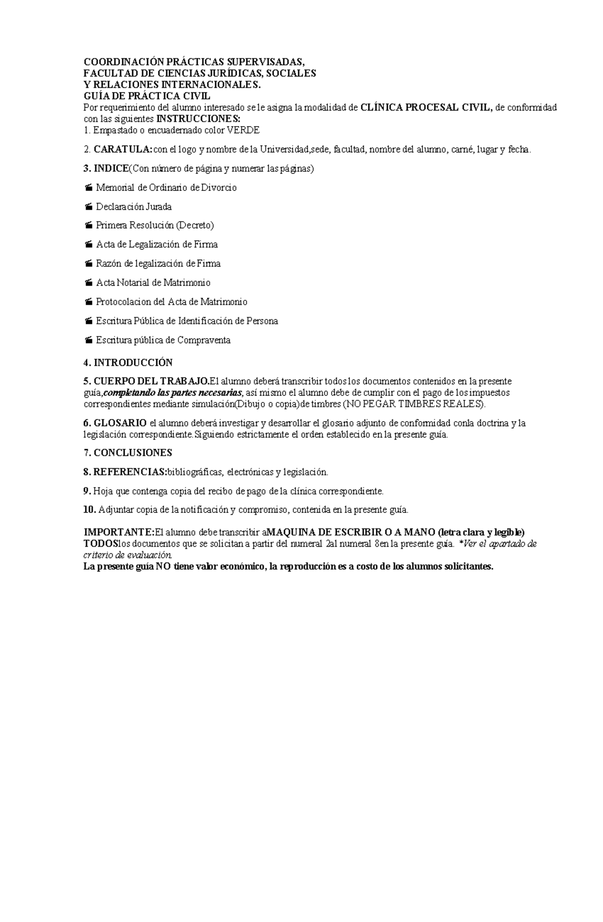 Clinica Civil UDV - notas - COORDINACIÓN PRÁCTICAS SUPERVISADAS ...