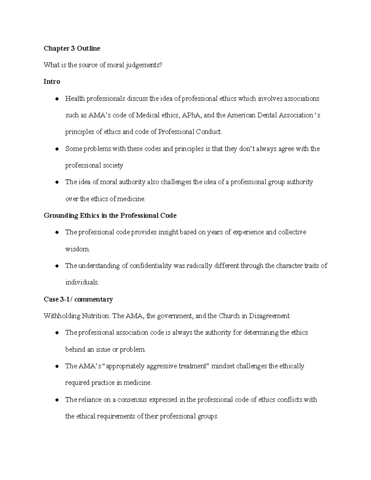 Chapter 3 Outline - N/A - Chapter 3 Outline What is the source of moral ...