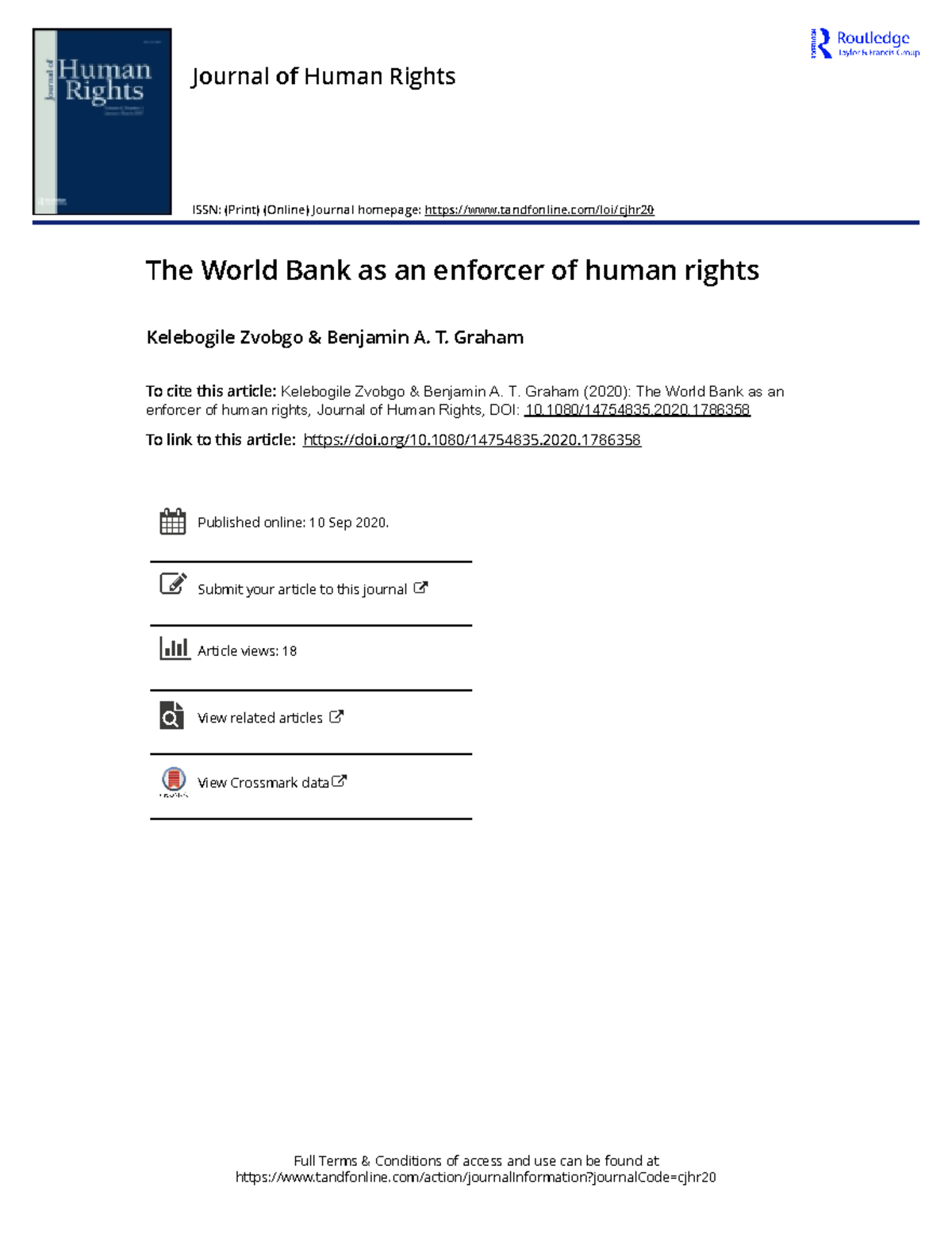 THe World Bank as an enforcer of human rights - Full Terms & Conditions ...