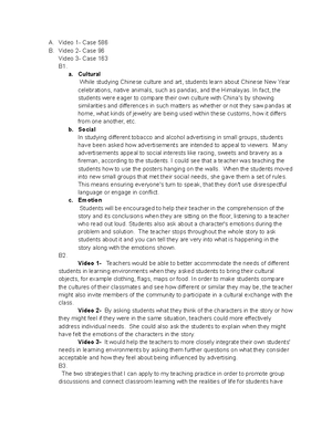 D168 Task 1 - Task Passed - A. Identify three videos from the attached ...