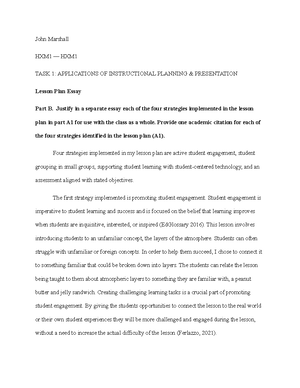 1 PCE Task 1 - Task 1 for WGU PCE course. Passed - A. I was lucky to ...